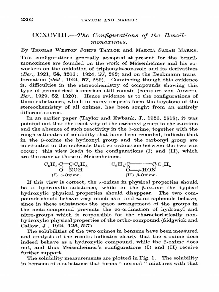 Benzil and Its Oxime Configurations | PDF | Solubility | Melting Point