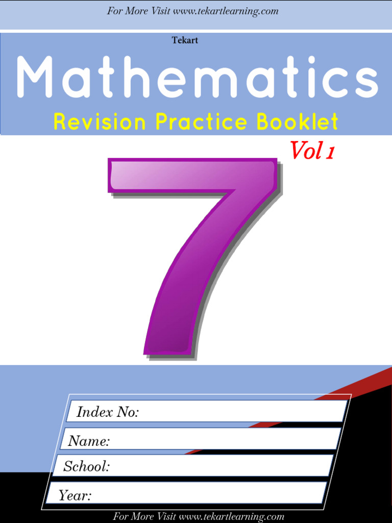 Tekart P.7 Math Revision Booklet 1 | PDF | Numbers | Area