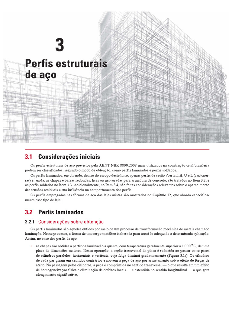 Perfis Estruturais de Aço na Construção Civil | PDF | Aço | Laminação