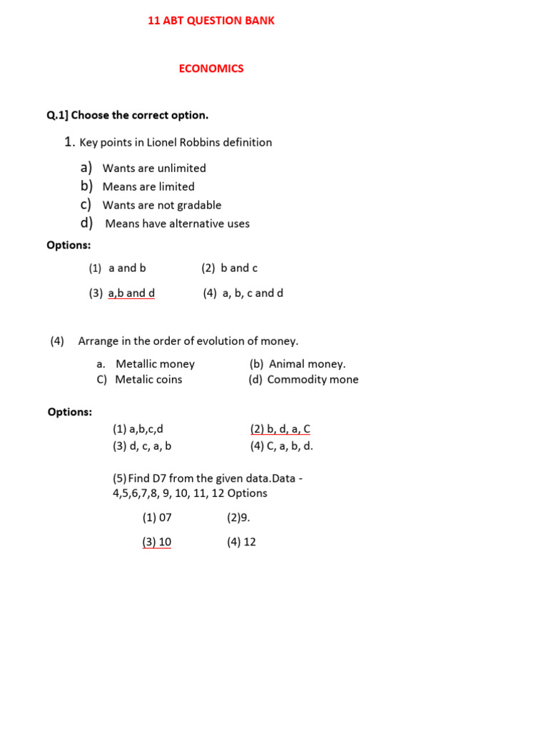 11th ABT REVISED QUESTION BANK FINAL | PDF | Loans | Unemployment
