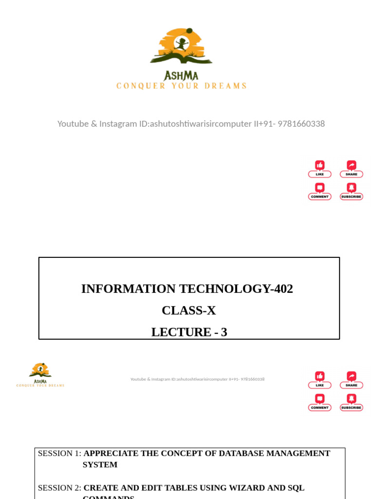 PPT 402 - L 3 | PDF | Relational Database | Databases