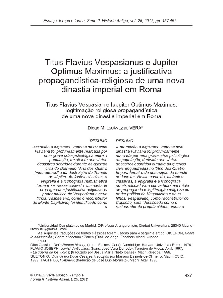 Tito_Flavio_Vespasiano_y_Jupiter_Optimo_Maximo_la_ portugues | PDF ...