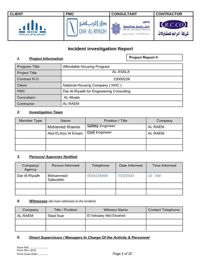 Incident Investigation Report Rev.01 | PDF | Burn | Personal Protective ...