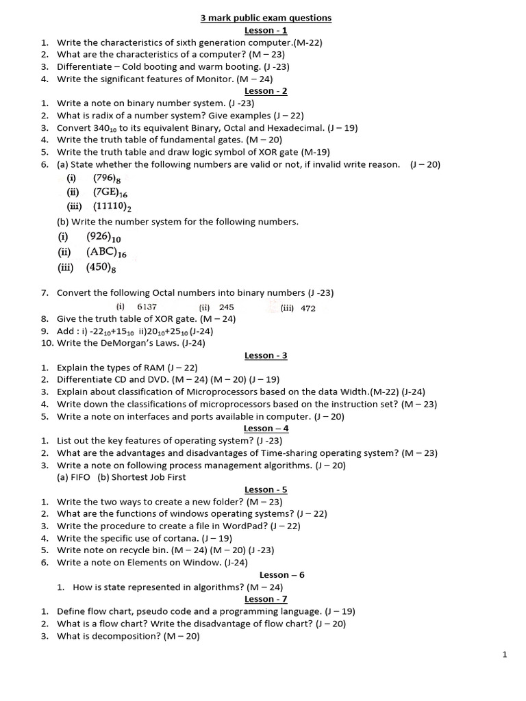 Computer Science Exam Questions Guide | PDF | C++ | Programming Paradigms
