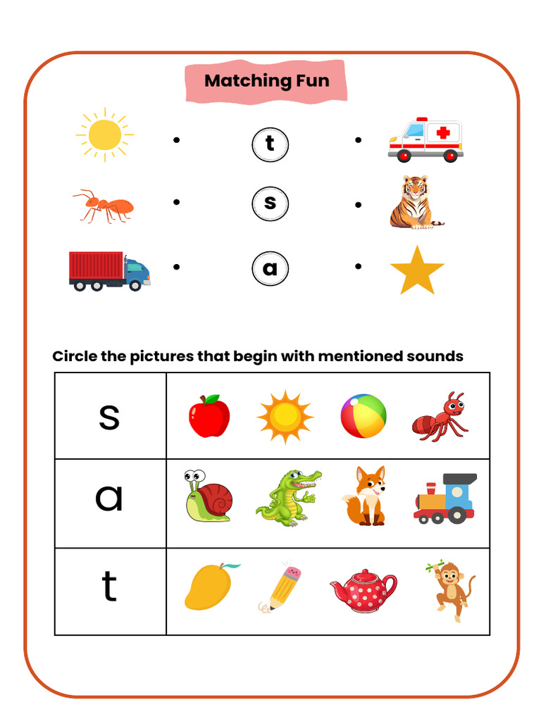 Phonics Funhouse: Sound Matching Activity | PDF