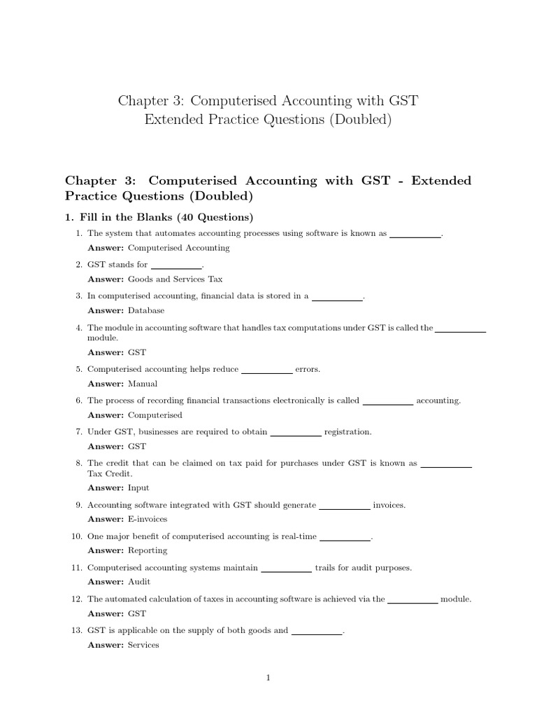 Chapter 3 Computerised Accounting With GST | PDF | Value Added Tax ...