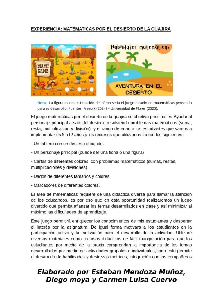 Experiencias Ludicas Esteban Mendoza, Diego Moya y Carmen Luisa Cuervo ...