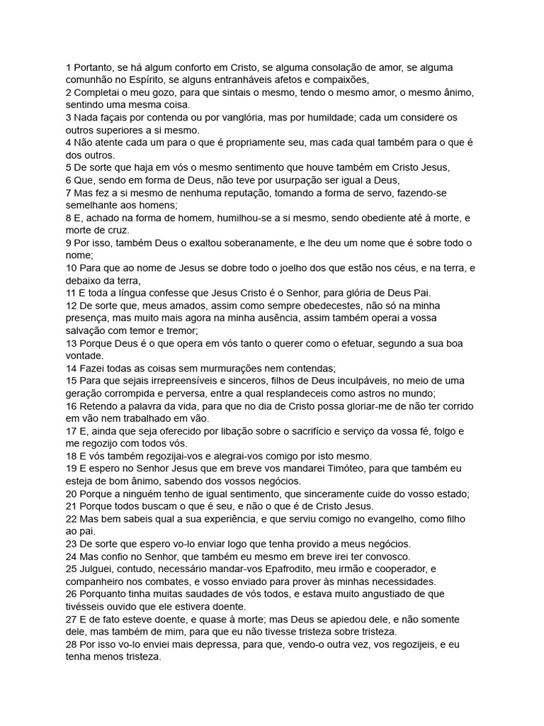 Capítulo 2 - Filipenses | PDF | Jesus | Deus