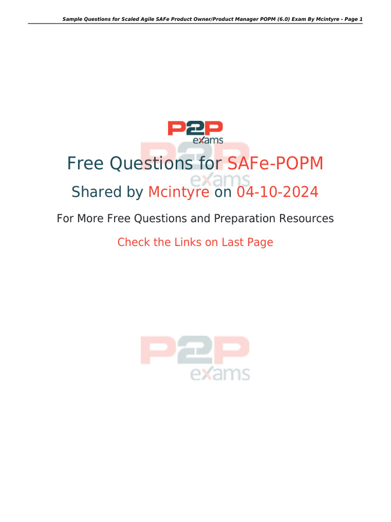 Sample Questions For Scaled Agile Safe Product Owner Product Manager ...