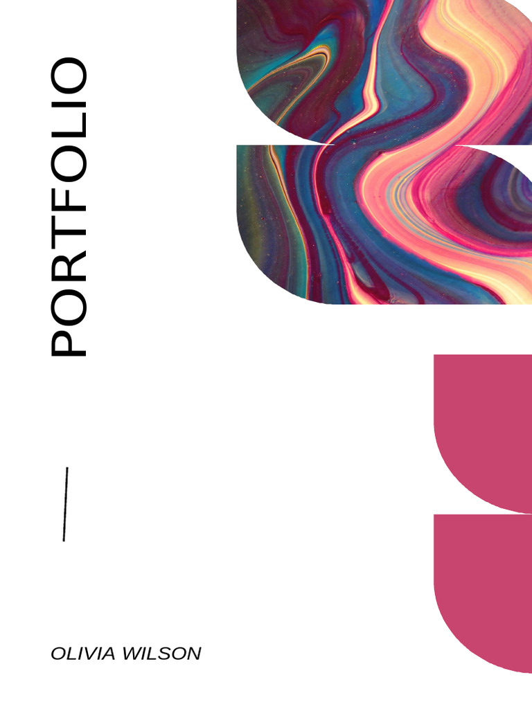 White Minimalist Geometric Shapes Portfolio Presentation Folder | PDF