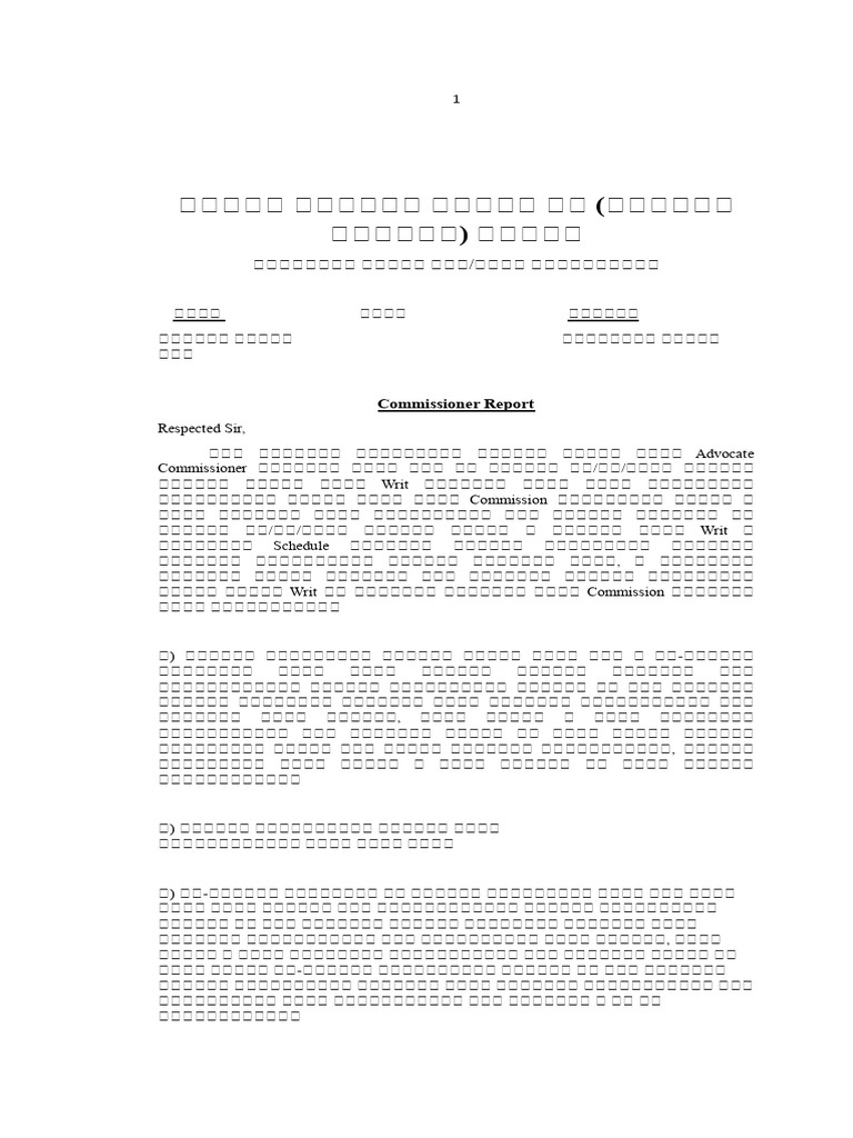 Commissioner Report Draft | PDF