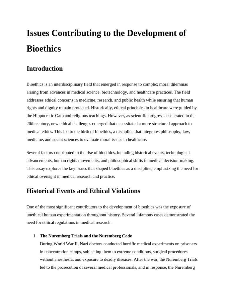 Key Issues in Bioethics Development | PDF | Surrogacy | In Vitro ...