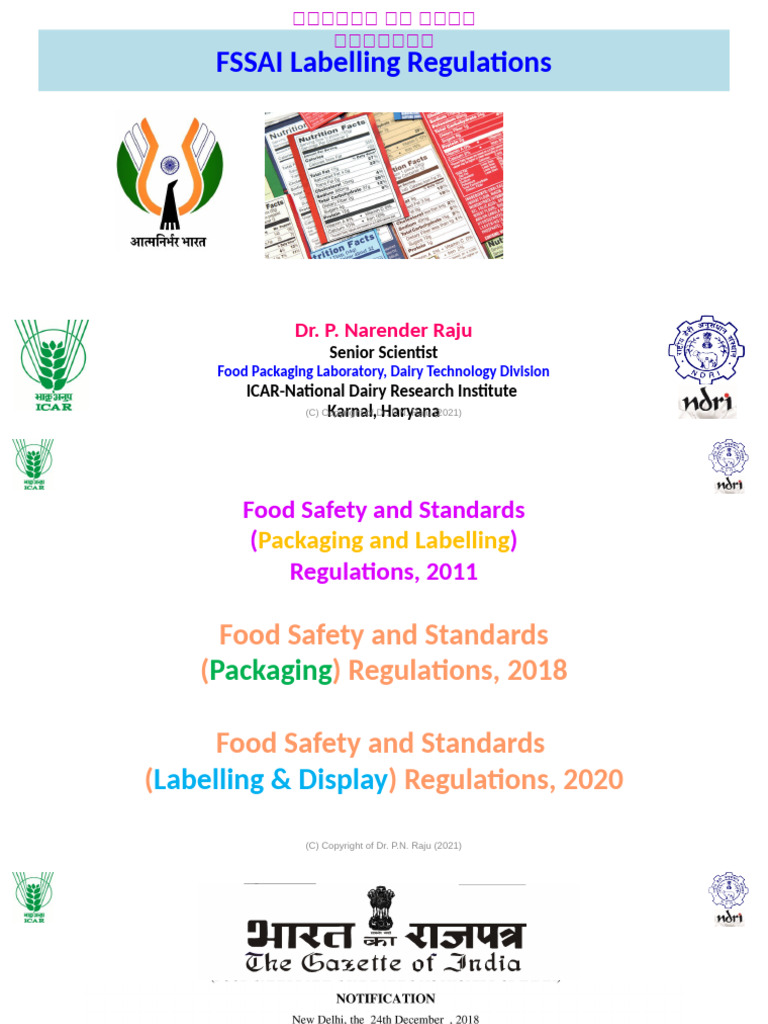 DT-312_FSSAI Labelling Regulations Nov-2021 | PDF | Fat | Vegetable Oil