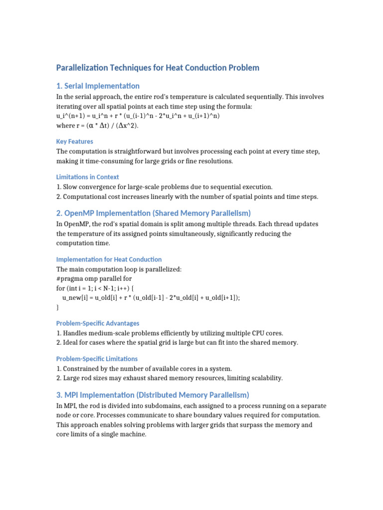 Heat Conduction Parallelization Report | PDF | Parallel Computing | Concurrent Computing