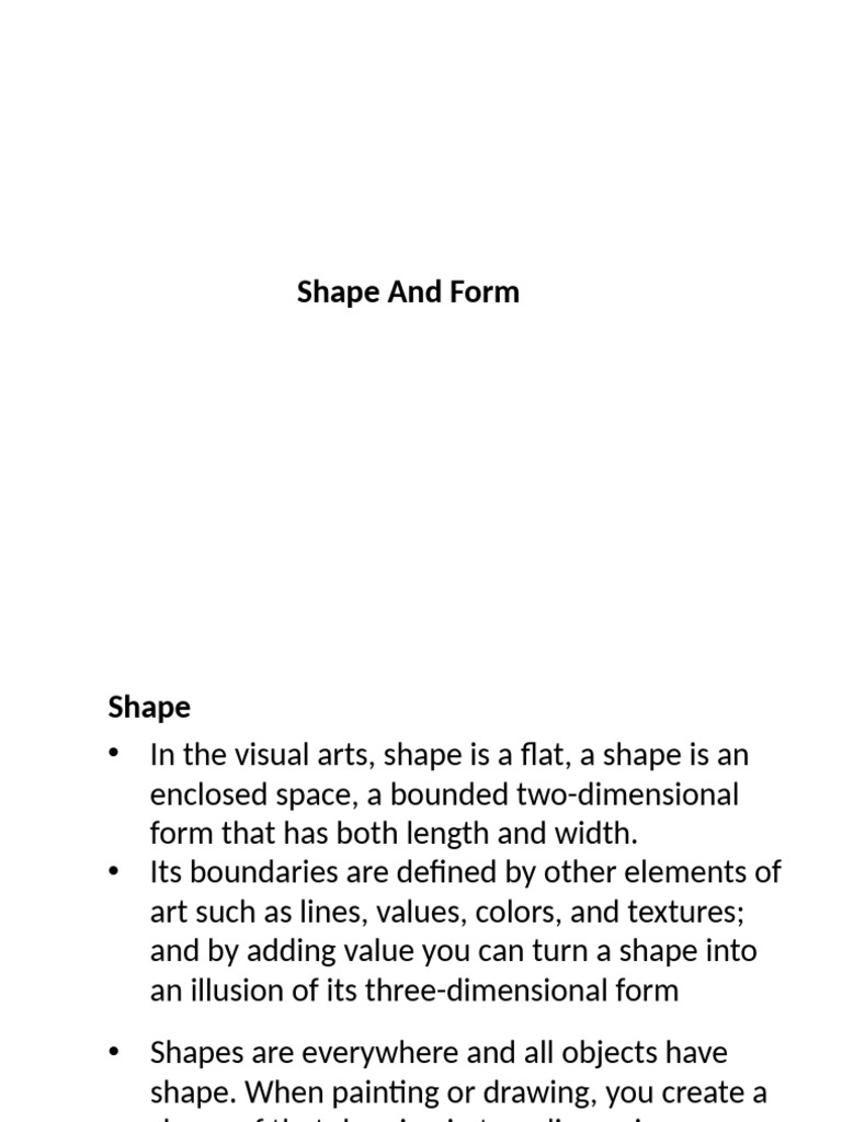 Shape and Form Sem 1 | PDF