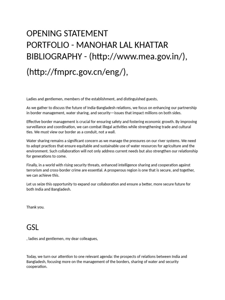 MUN Opening Statement and Material | PDF | Crimes | Crime & Violence