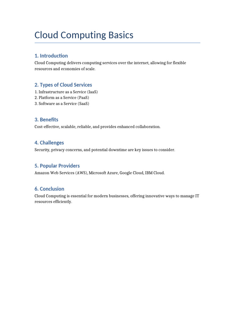 Cloud Computing Basics | PDF
