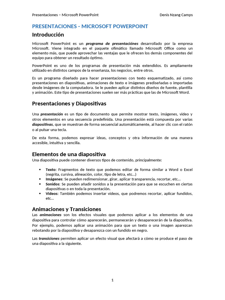 INF. Presentaciones - Microsoft PowerPoint | PDF | Microsoft PowerPoint | Microsoft
