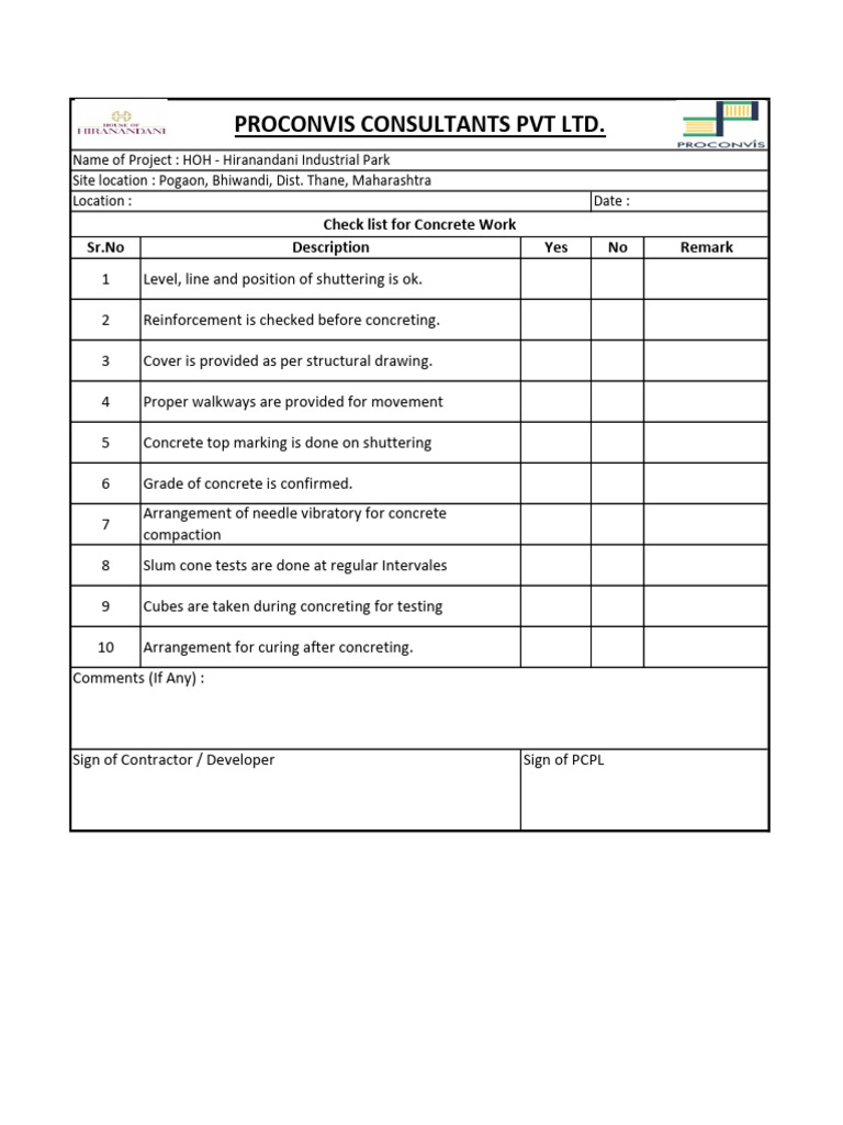 HOH Concrete Work | PDF