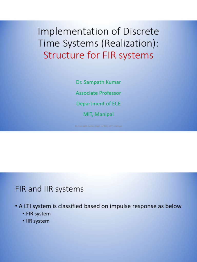 13 FIR System Realization - 1 | PDF