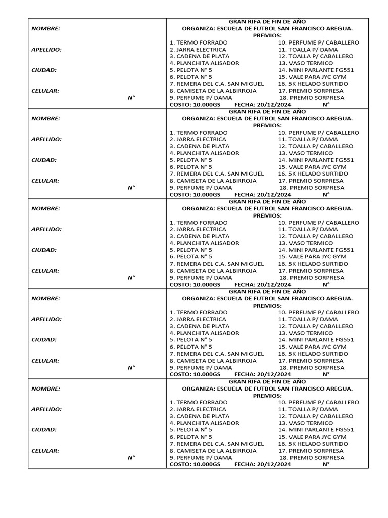 Rifa 2024 | PDF | Ajedrez