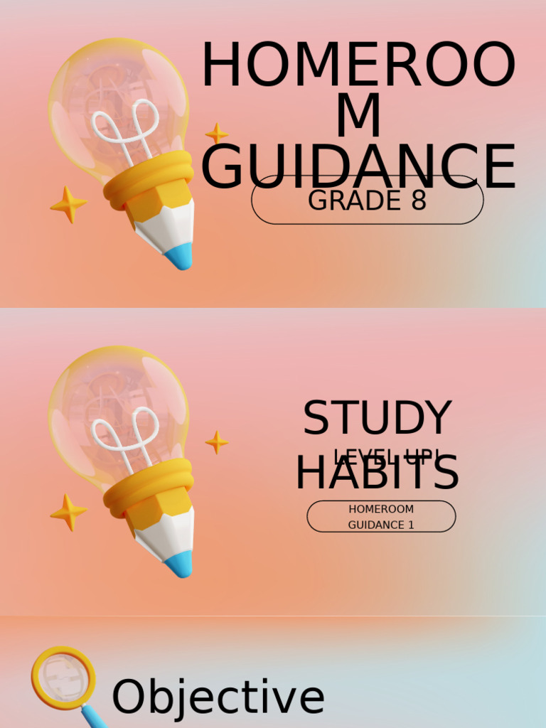 Homeroom Guidance - Study Habits | PDF | Learning | Cognition