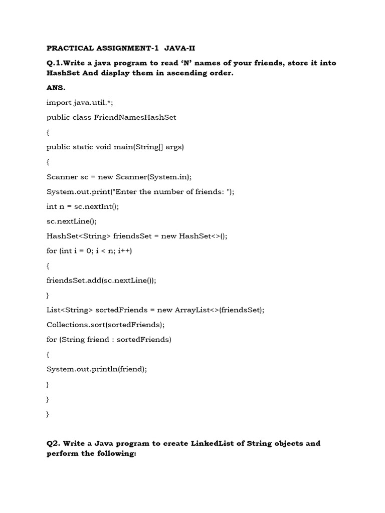 Practical Assignment Java Ii 1 2 And 3 Pdf Postgre Sql Computer Programming
