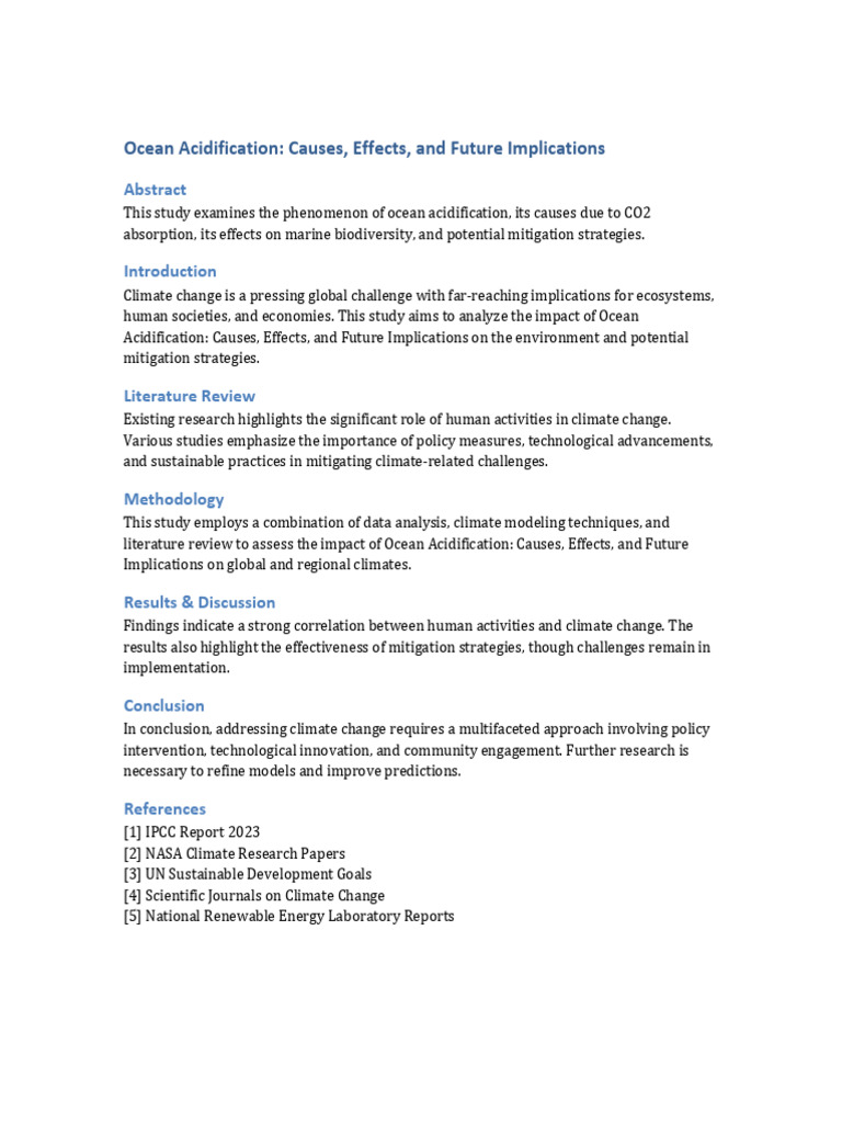 Ocean Acidification: Causes & Effects | PDF