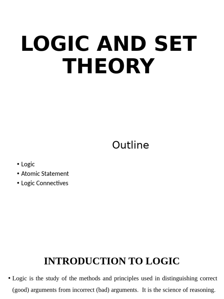 Introduction to Logic and Set Theory | PDF | Logic | Logical Consequence