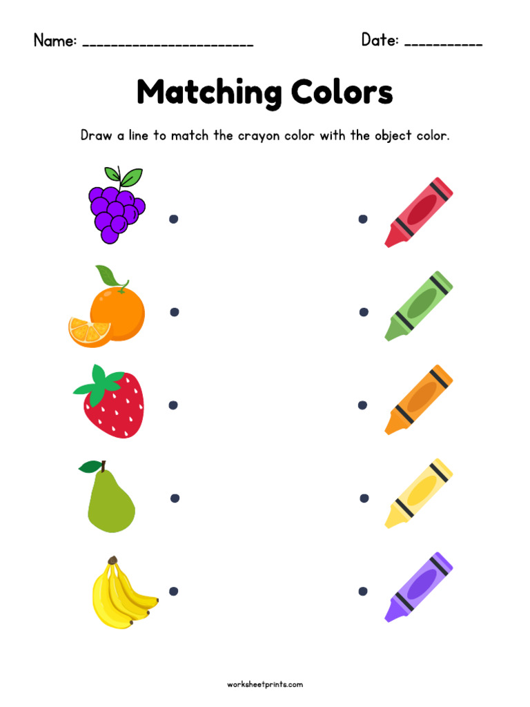 10 Matching The Colors Crayons | PDF