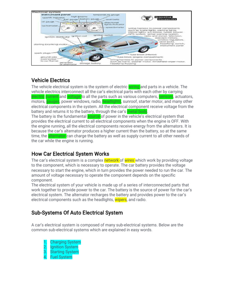 Auto Electrical System | PDF