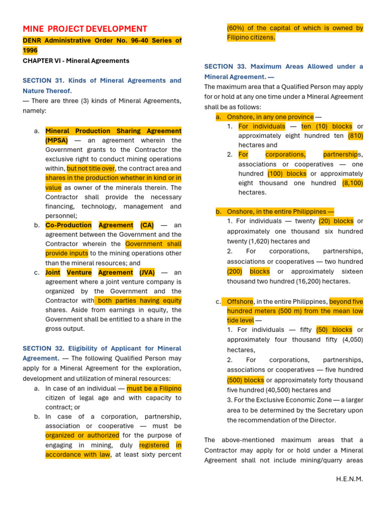 Understanding MPSA in Mining Agreements | PDF | Assignment (Law) | Mining