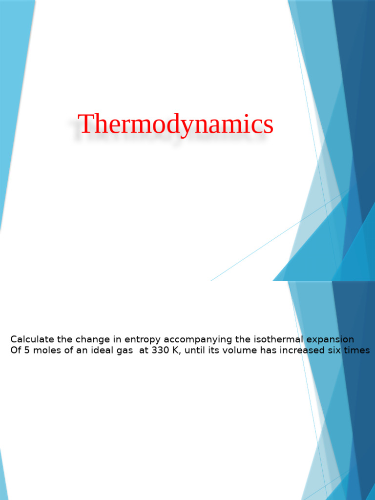 Thermodynamics Problems | PDF | Gibbs Free Energy | Applied And Interdisciplinary Physics