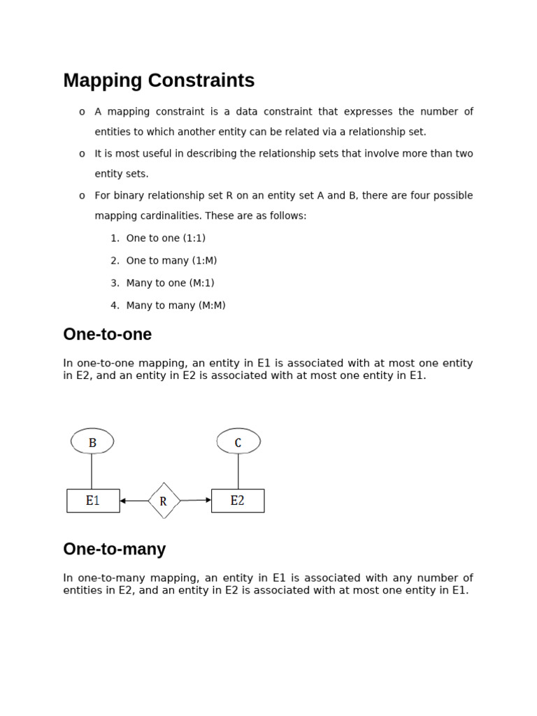 Mapping constraint 4thsem | PDF | Data | Computer Data