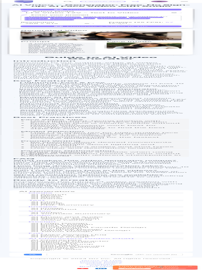 AI Video Generator Free Text-To-Video, AI Generated Video Maker | PDF ...