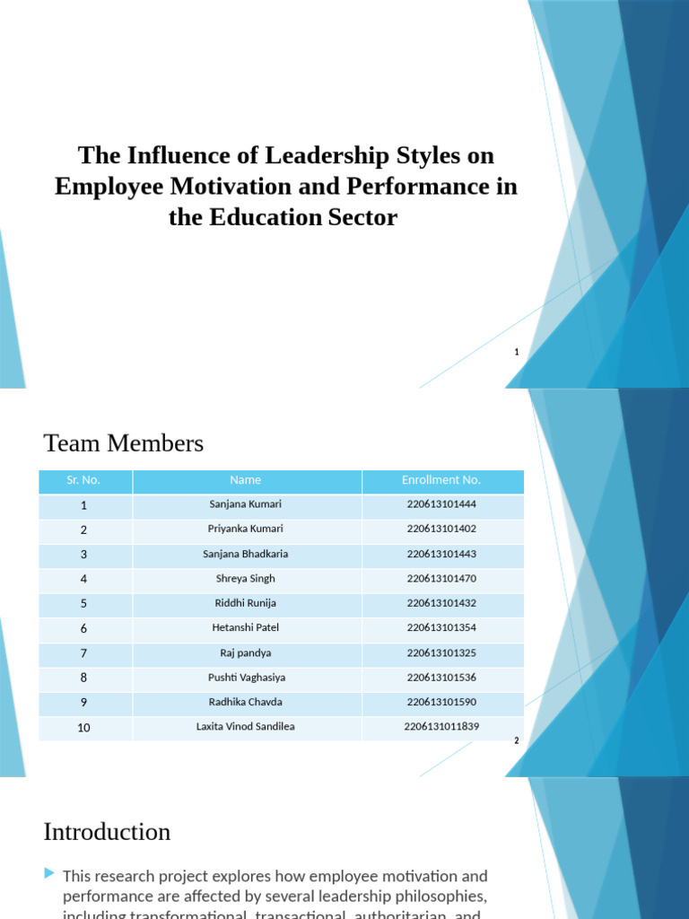 The Influence of Leadership Styles On Employee Motivation | PDF ...