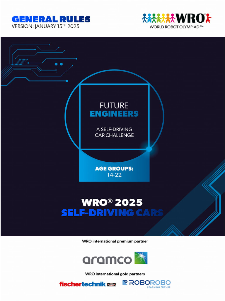 WRO 2025 Future Engineers Rules Guide | PDF | Electric Motor | Traffic