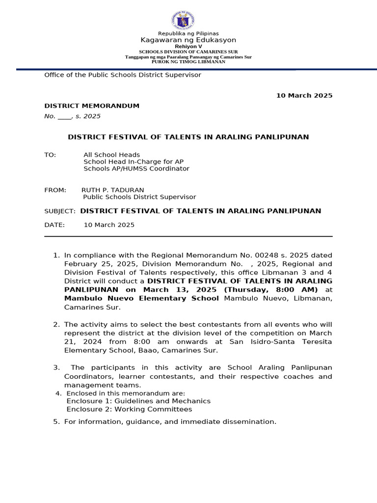 District MEMO HISTOPOP 1 | PDF | Multiple Choice