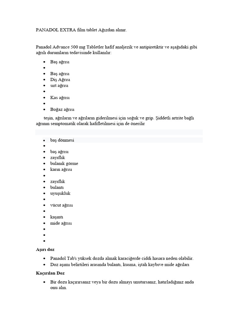 Panadol Nedir | PDF