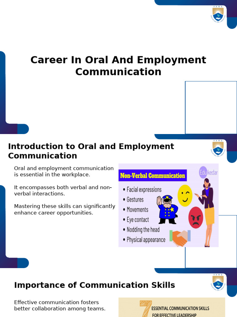 35-Carrer in Oral and Employement Communication | PDF | Communication ...