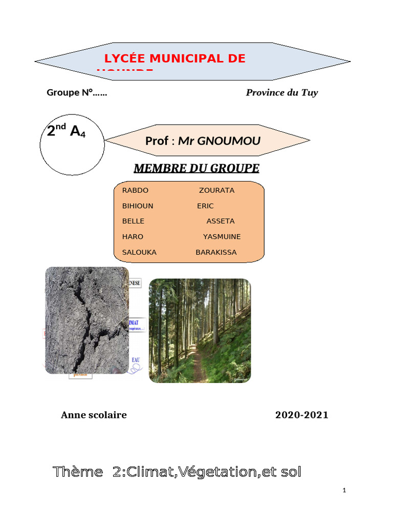 Interactions Climat, Végétation et Sol | PDF | Climat | Sol (pédologie)