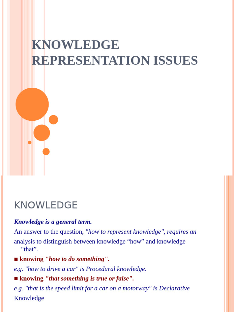 Knowledge Representation Issues (Lecture 17-18) | PDF | Knowledge | Neuron