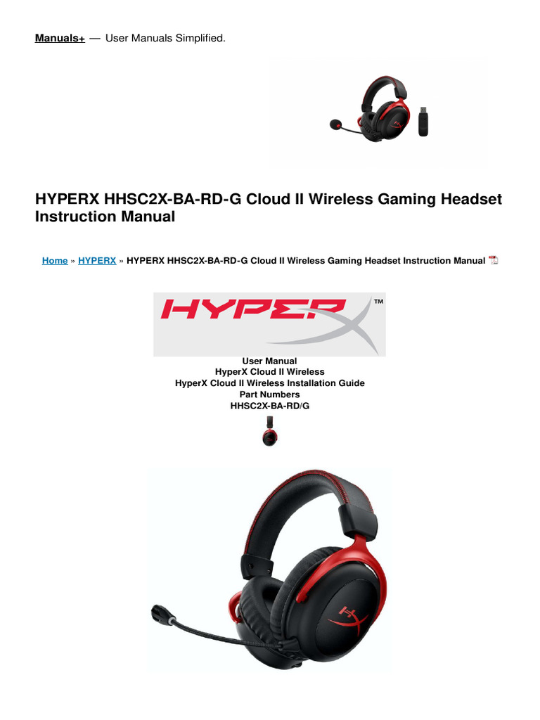 Auriculares Hyperex Hhsc2x-Ba-Rd-G-Cloud-Ii-Wireless | PDF | Headphones ...