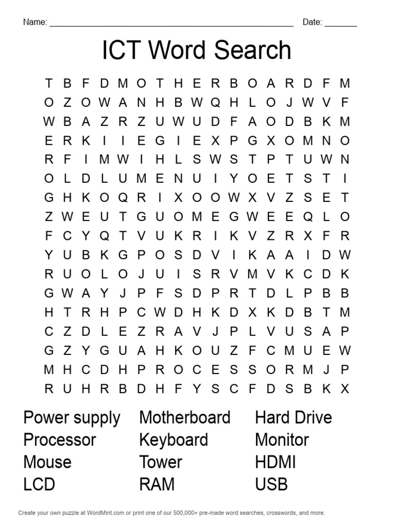 ICT_Word_Search_5dd69_61631a41 | PDF | Video Game Platforms ...
