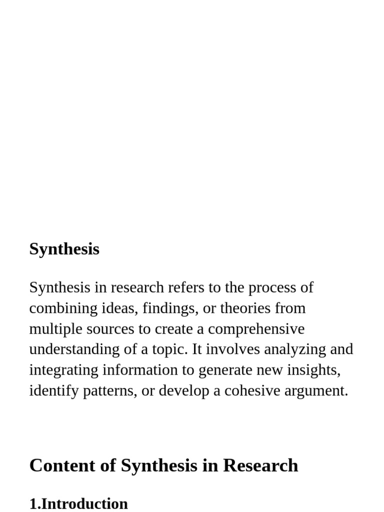 Synthesis | PDF