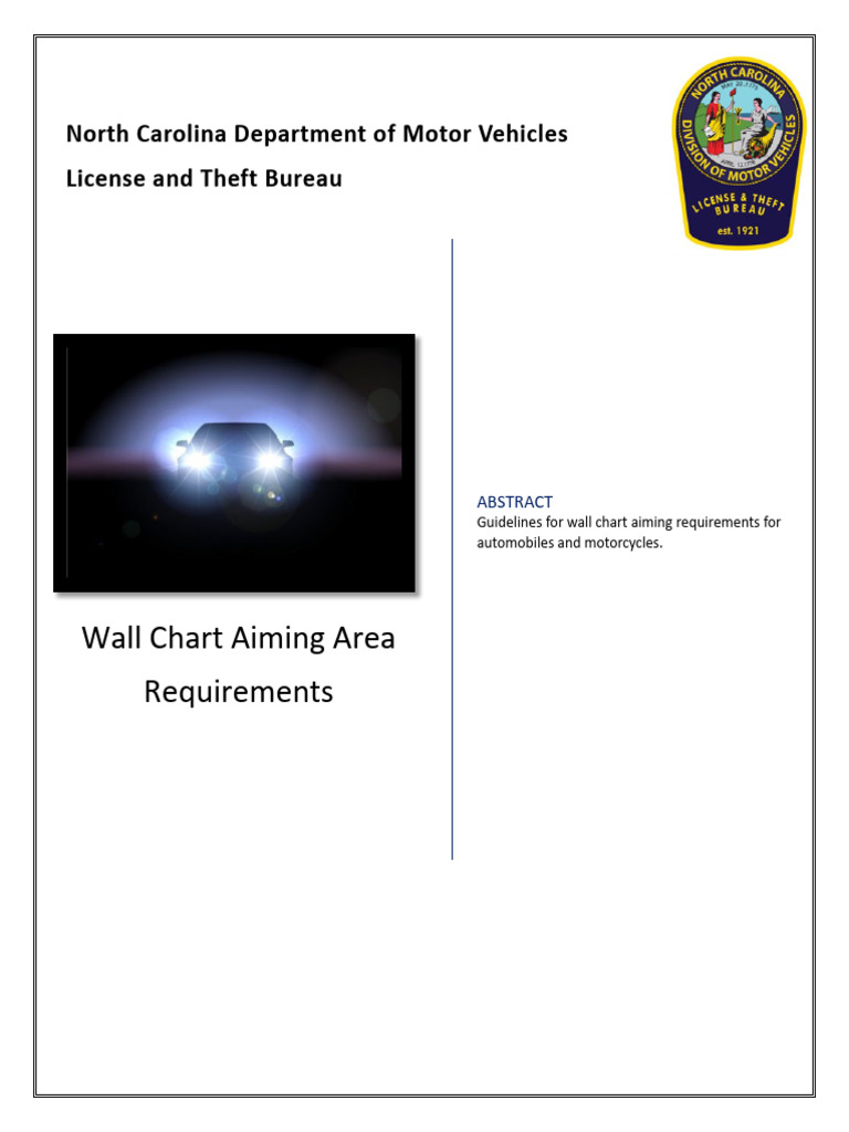 Headlight Wall Chart Requirements | PDF | Headlamp | Vehicles