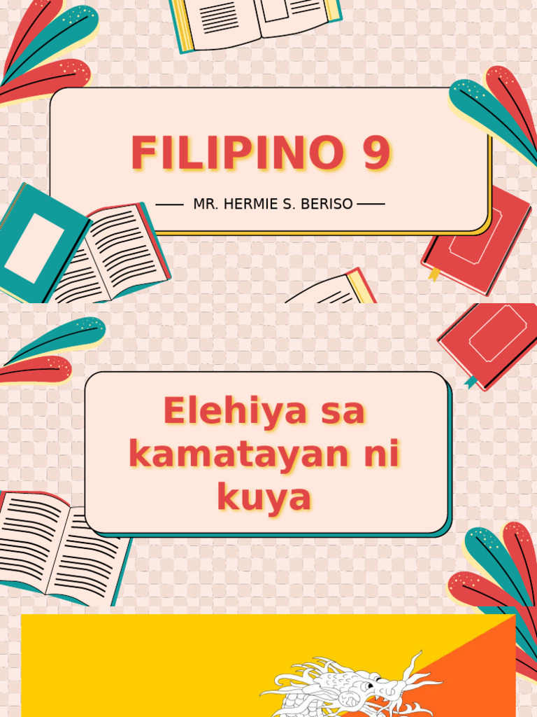 FILIPINO 9 Elehiya Sa Kamatayan Ni Kuya | PDF