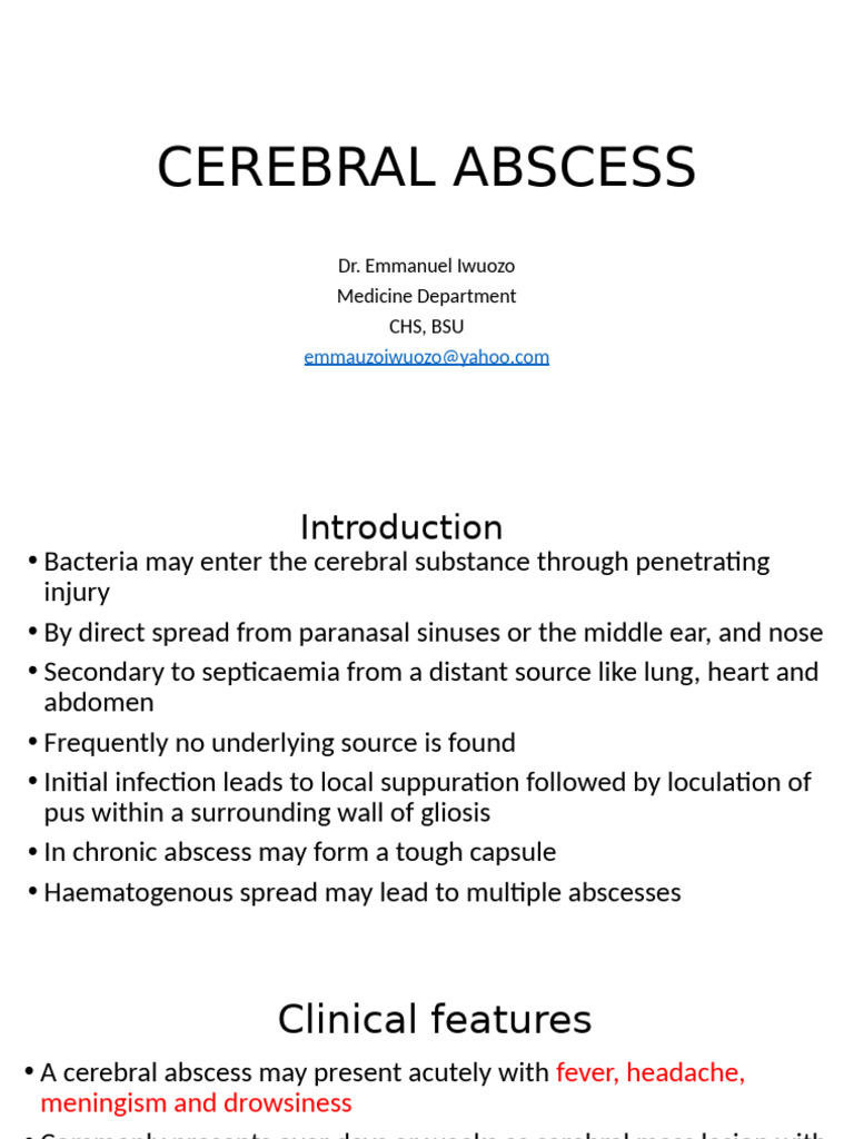 Cerebral Abscess | PDF