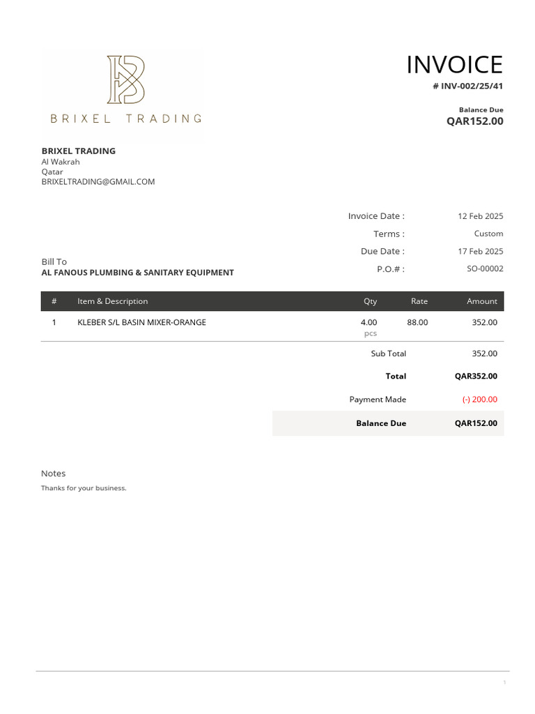 Invoices | PDF | Doha | Business Documents