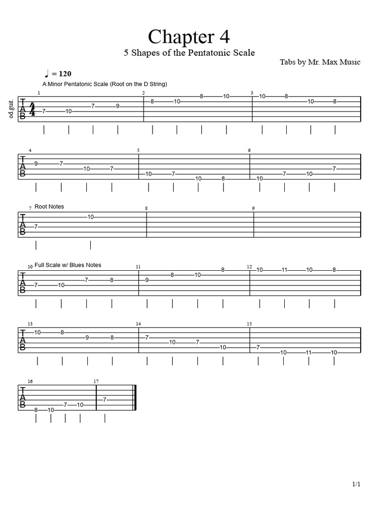 Pentatonic Shapes Chapter 4 | PDF | Music Theory | Musicology